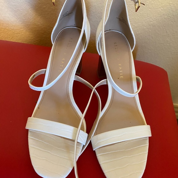 Kelly & Katie | Shoes | Kelly And Katie White Heel Sandals | Poshmark